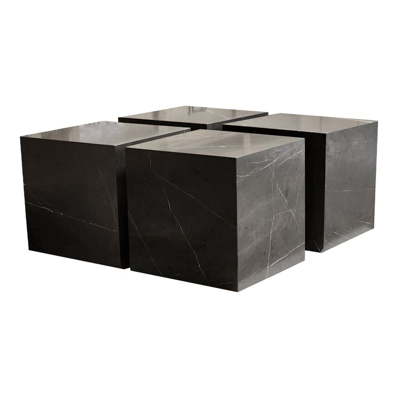 Pietra Grey Marble Side Table, Marble Side Table, Marble Plinth, Marble ...