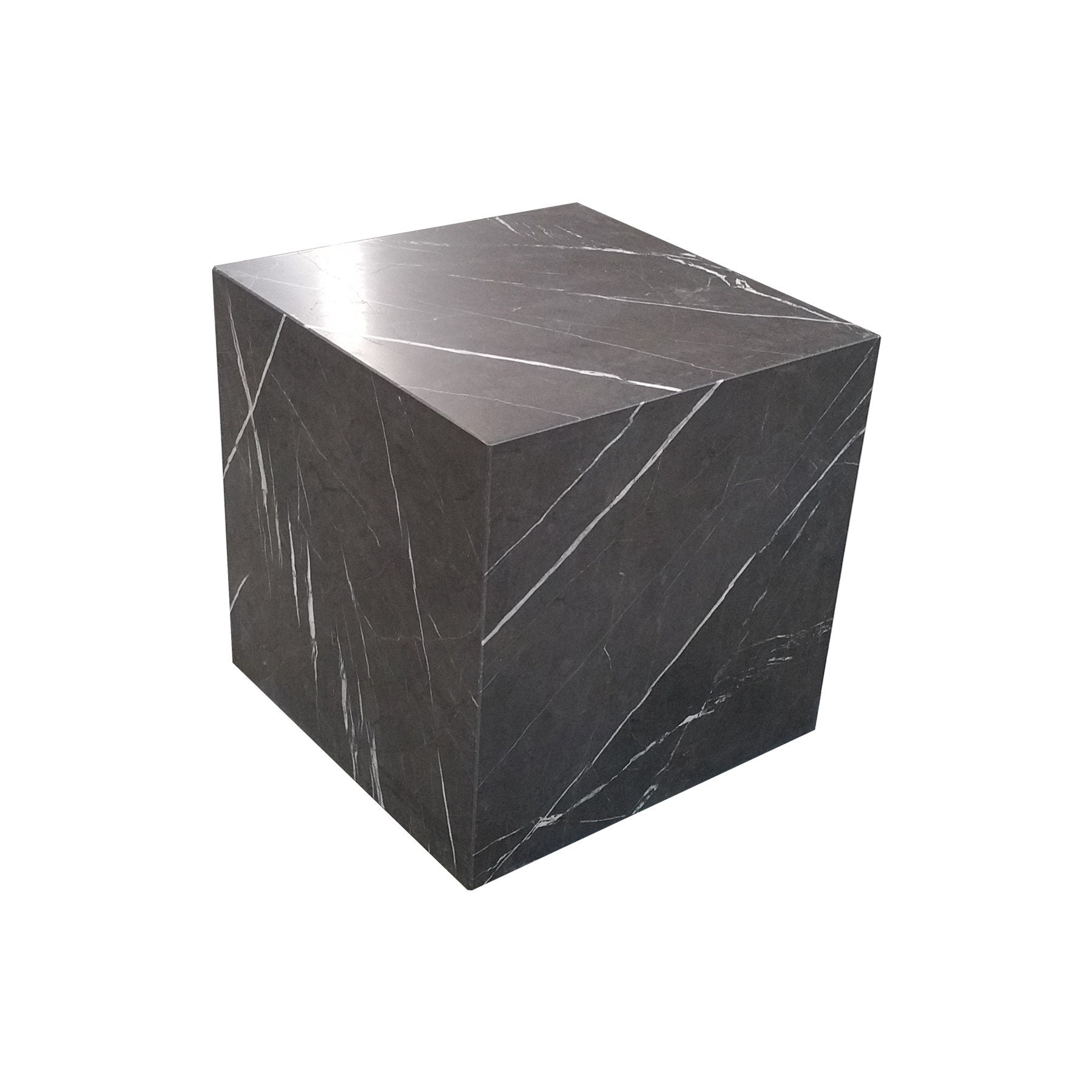 Pietra Grey Marble Side Table, Marble Side Table, Marble Plinth, Marble ...