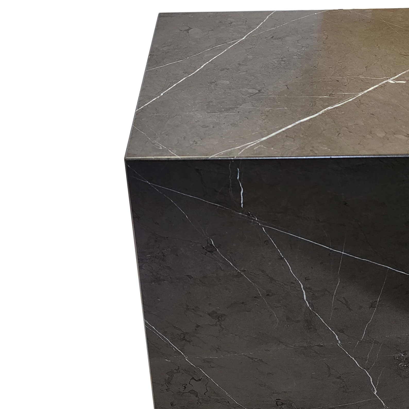 Pietra Grey Marble Side Table, Marble Side Table, Marble Plinth, Marble ...