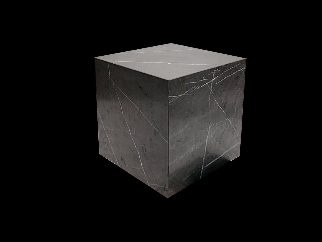 Pietra Grey Marble Side Table, Marble Side Table, Marble Plinth, Black ...