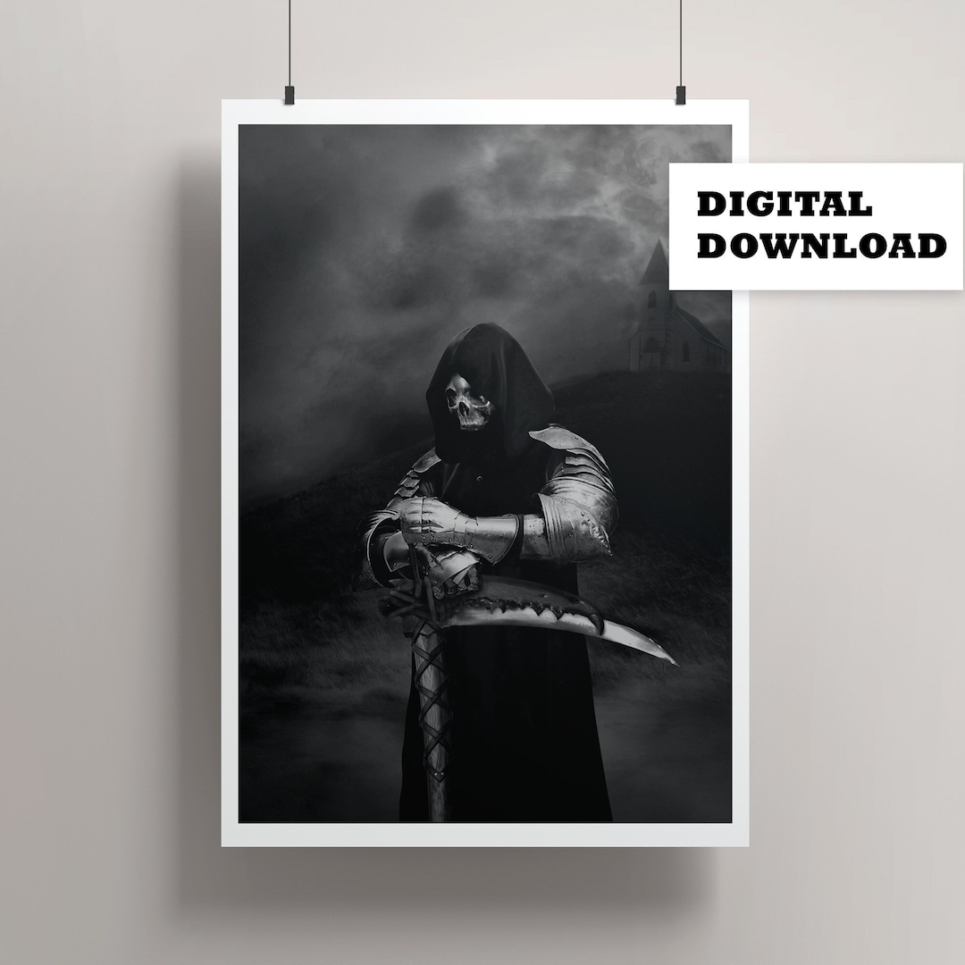 Armored Grim Reaper Poster Medieval Poster Contemporary - Etsy