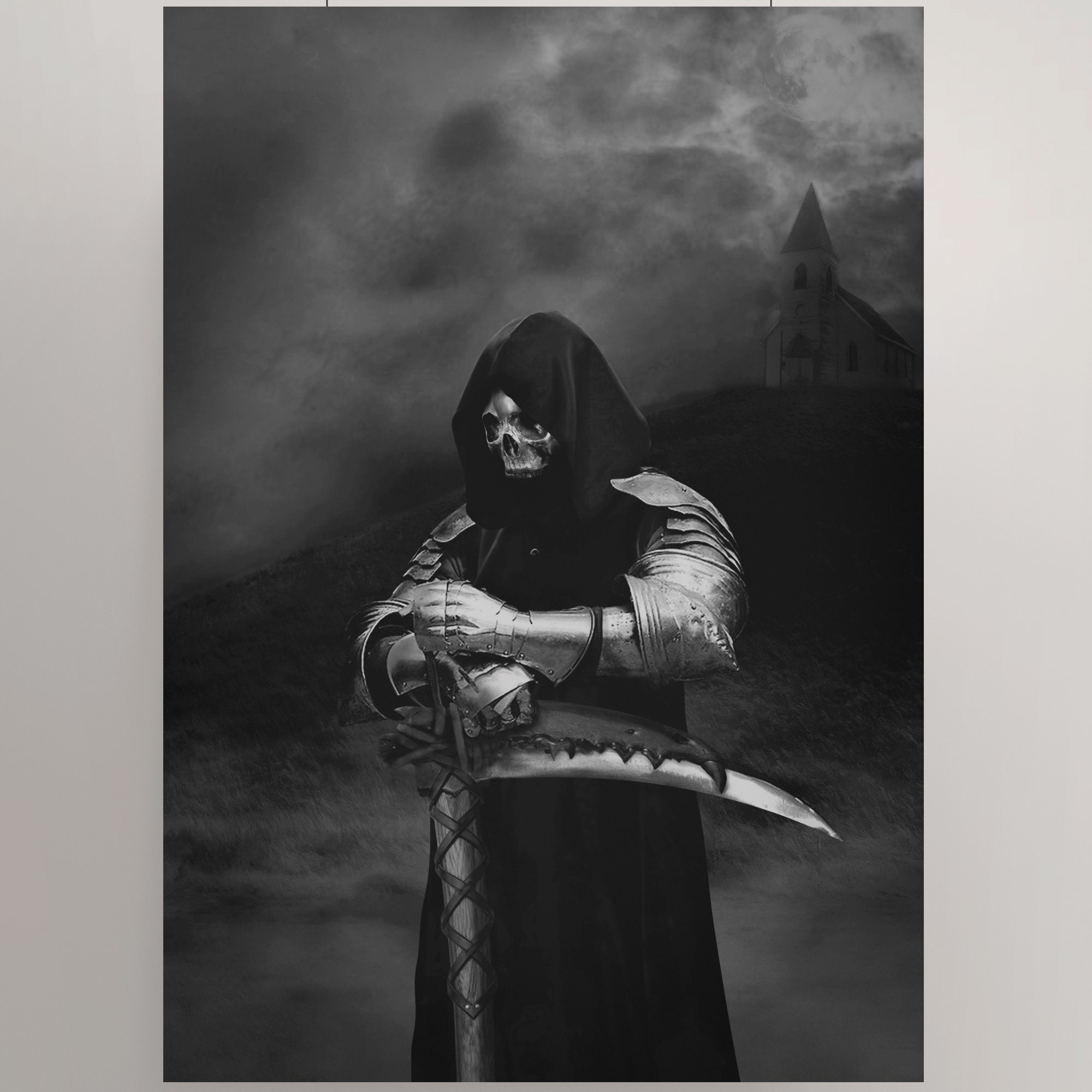 Armored Grim Reaper Poster Medieval Poster Contemporary - Etsy