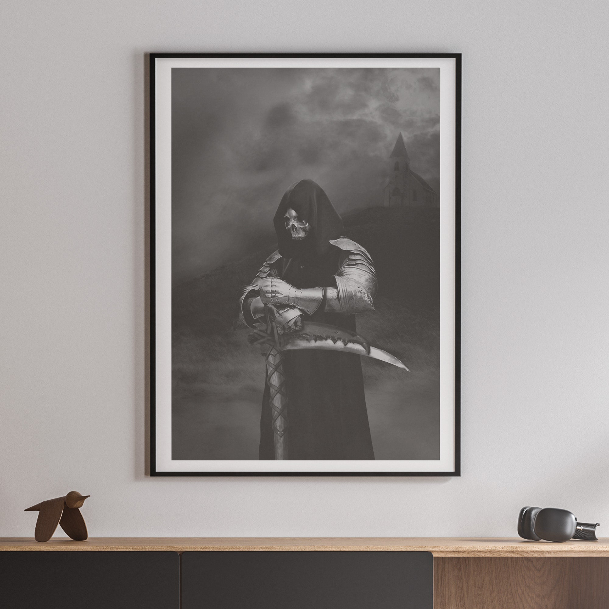 Armored Grim Reaper Poster Medieval Poster Contemporary - Etsy