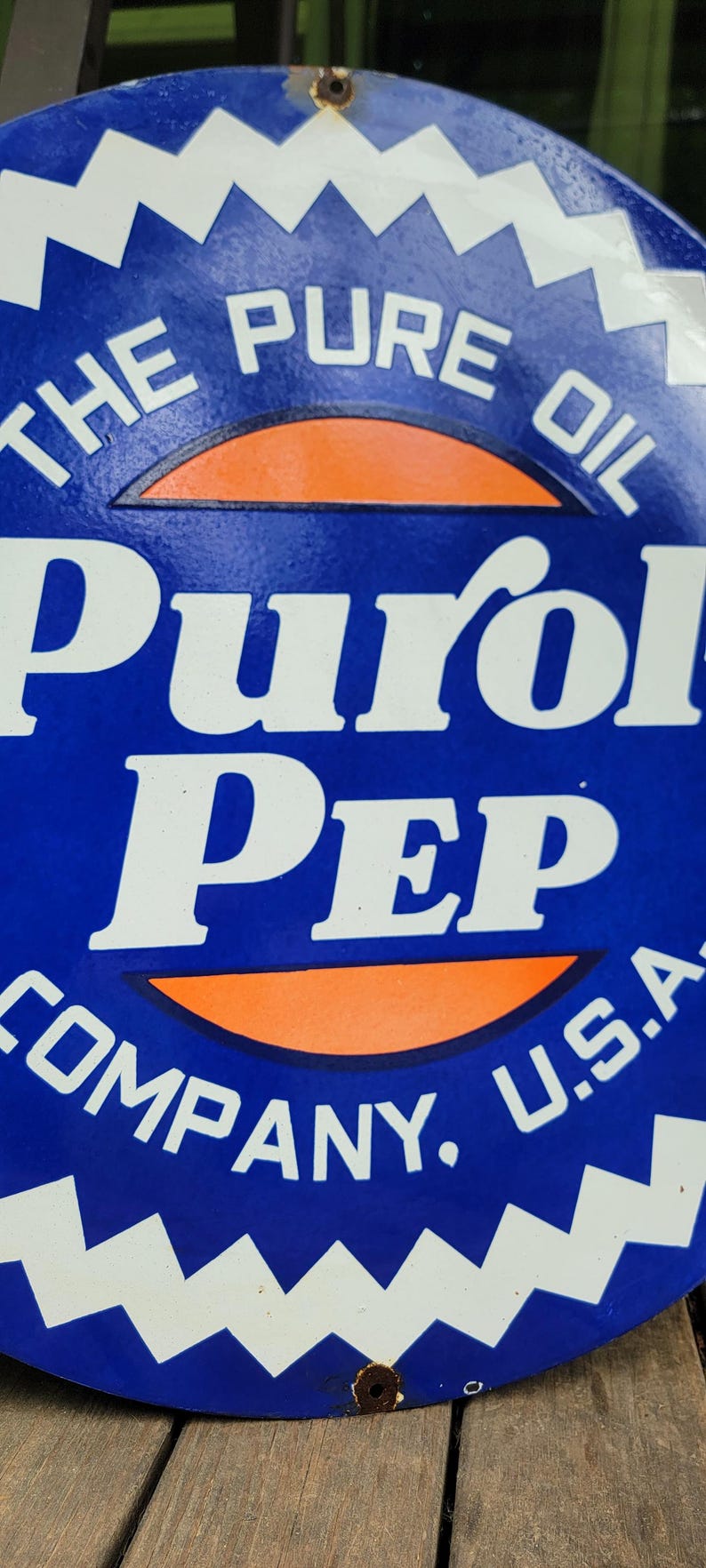 Pure Oil Porcelain Sign - Etsy