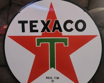 Antique Texaco Lubester Double Sided Porcelain License Plate Topper ...