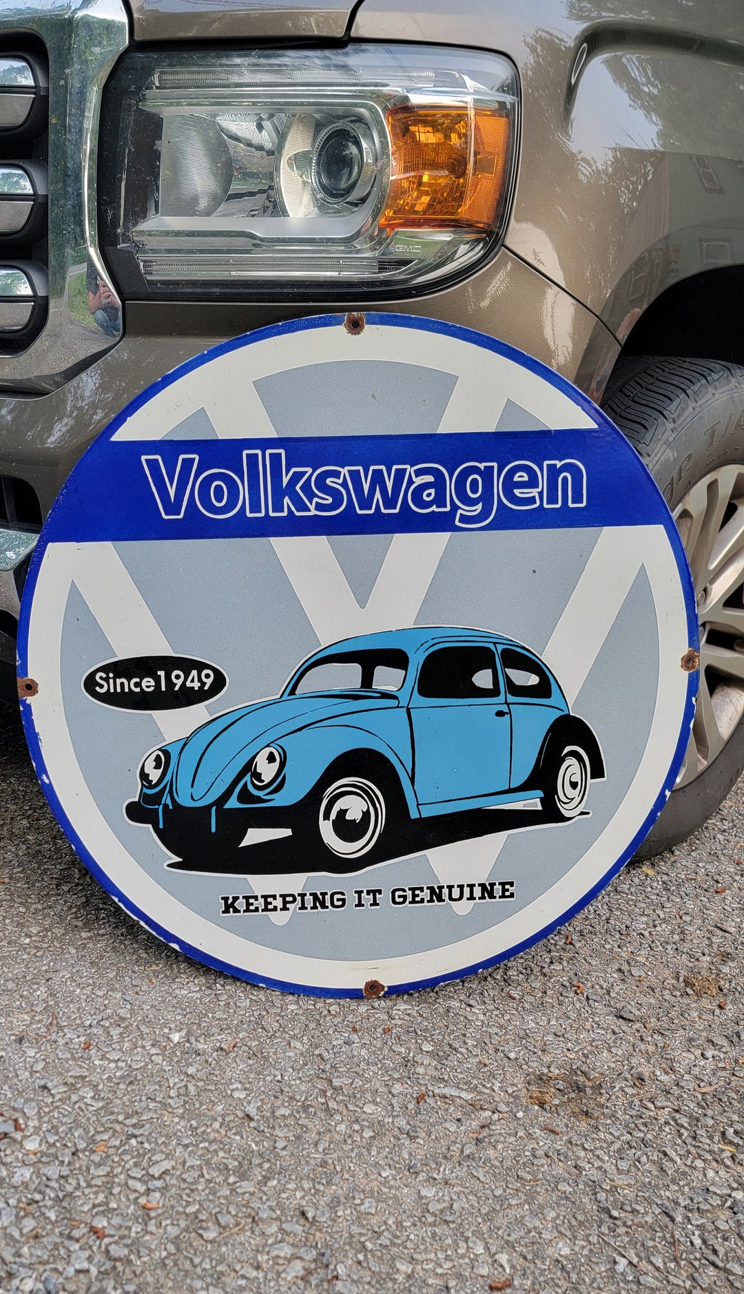 Volkswagen Porcelain Sign VW Bug Beetle - Etsy