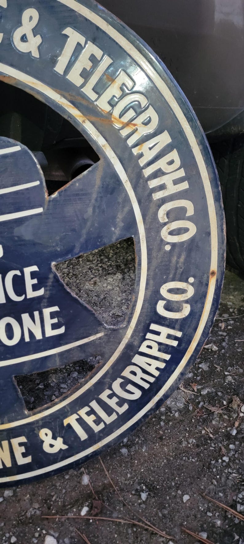 Vintage Telephone & Telegraph Porcelain Sign - Etsy