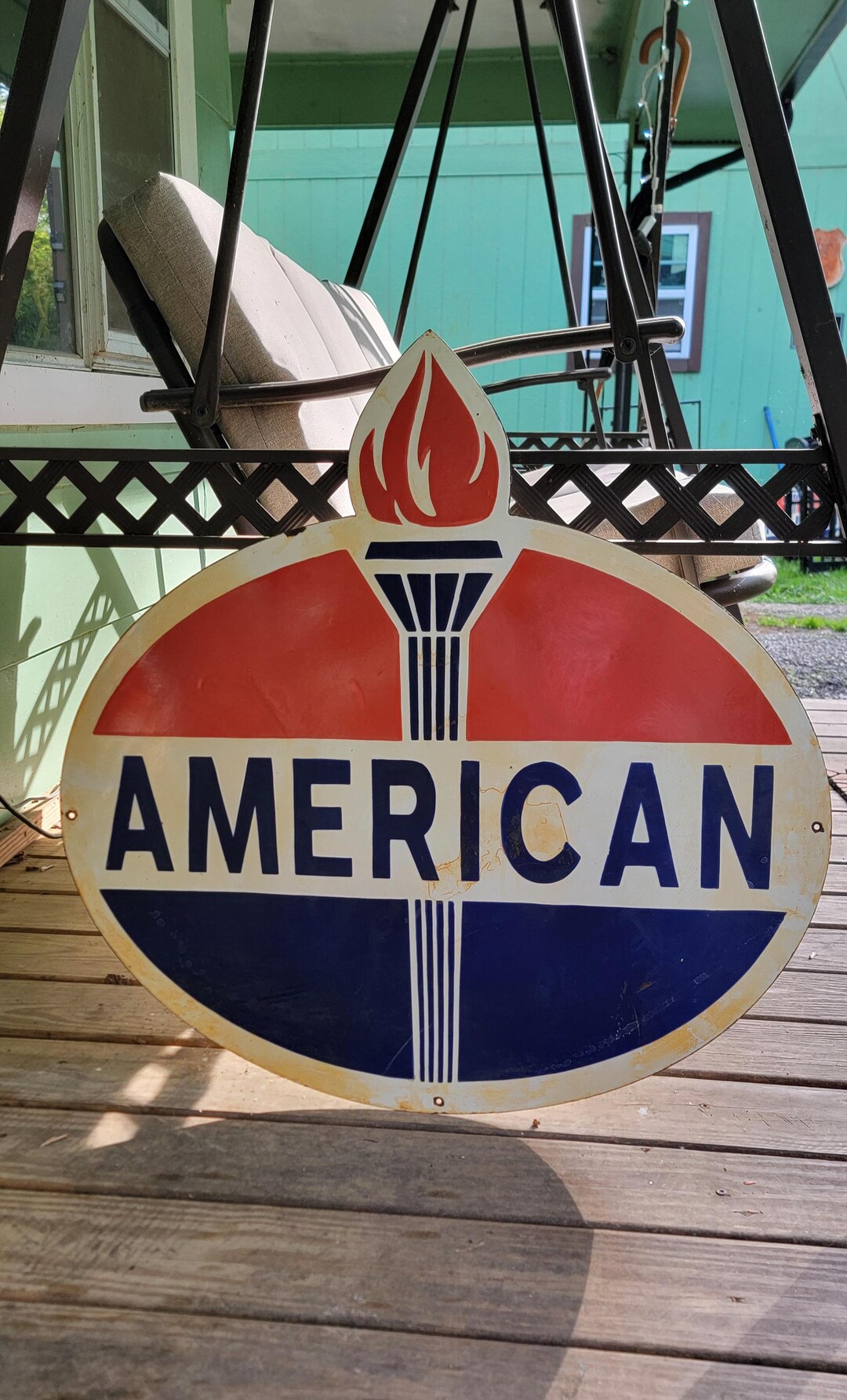 American Gasoline Vintage Porcelain Sign - Etsy
