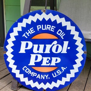 Pure Oil Porcelain Sign - Etsy