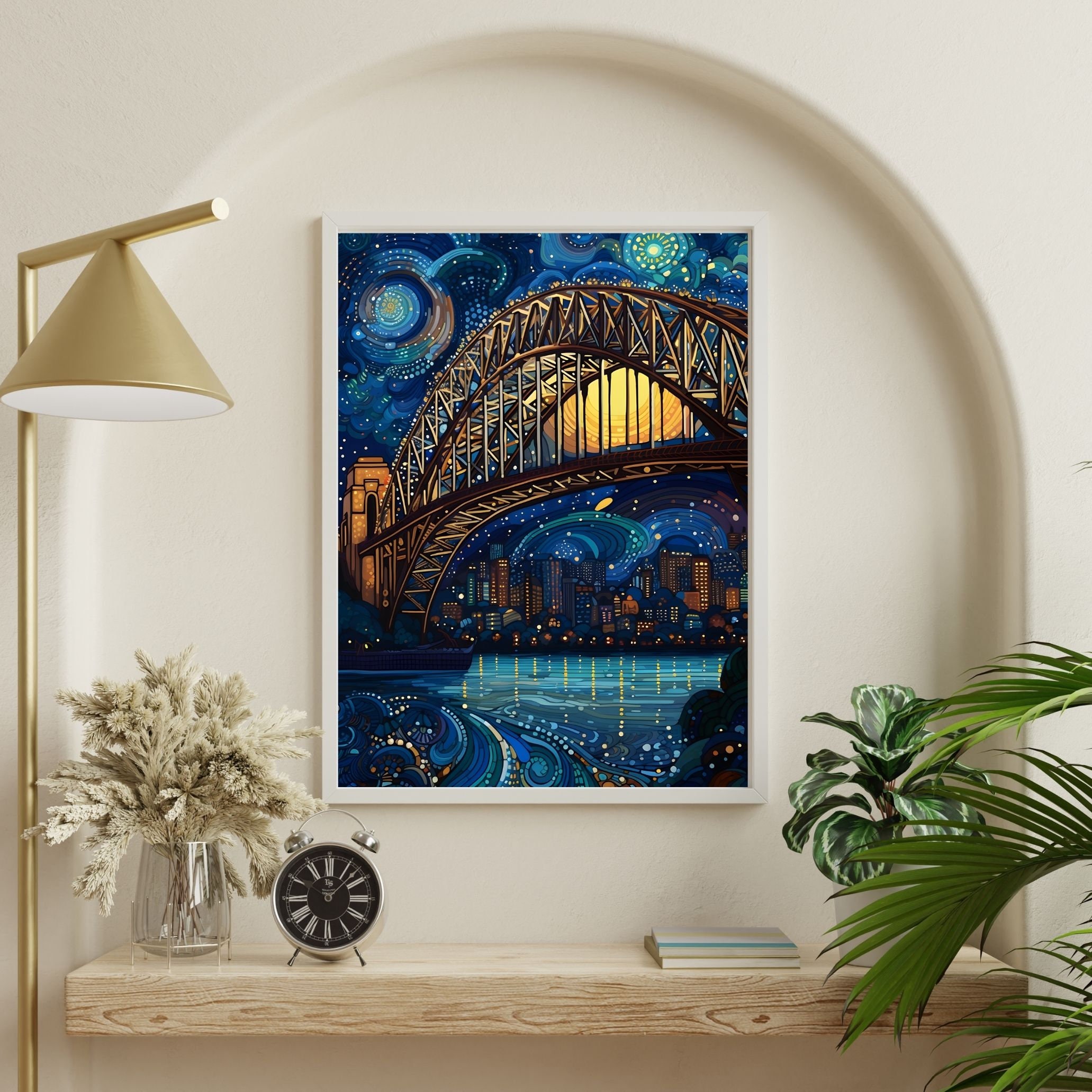 Starry Night at Sydney Harbour Bridge Instant Downloadb - Etsy