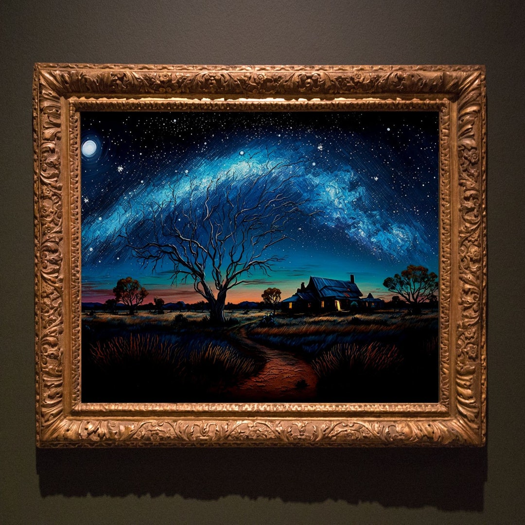 Australian Outback With Starry Night With the Milky Way - Digital Print ...