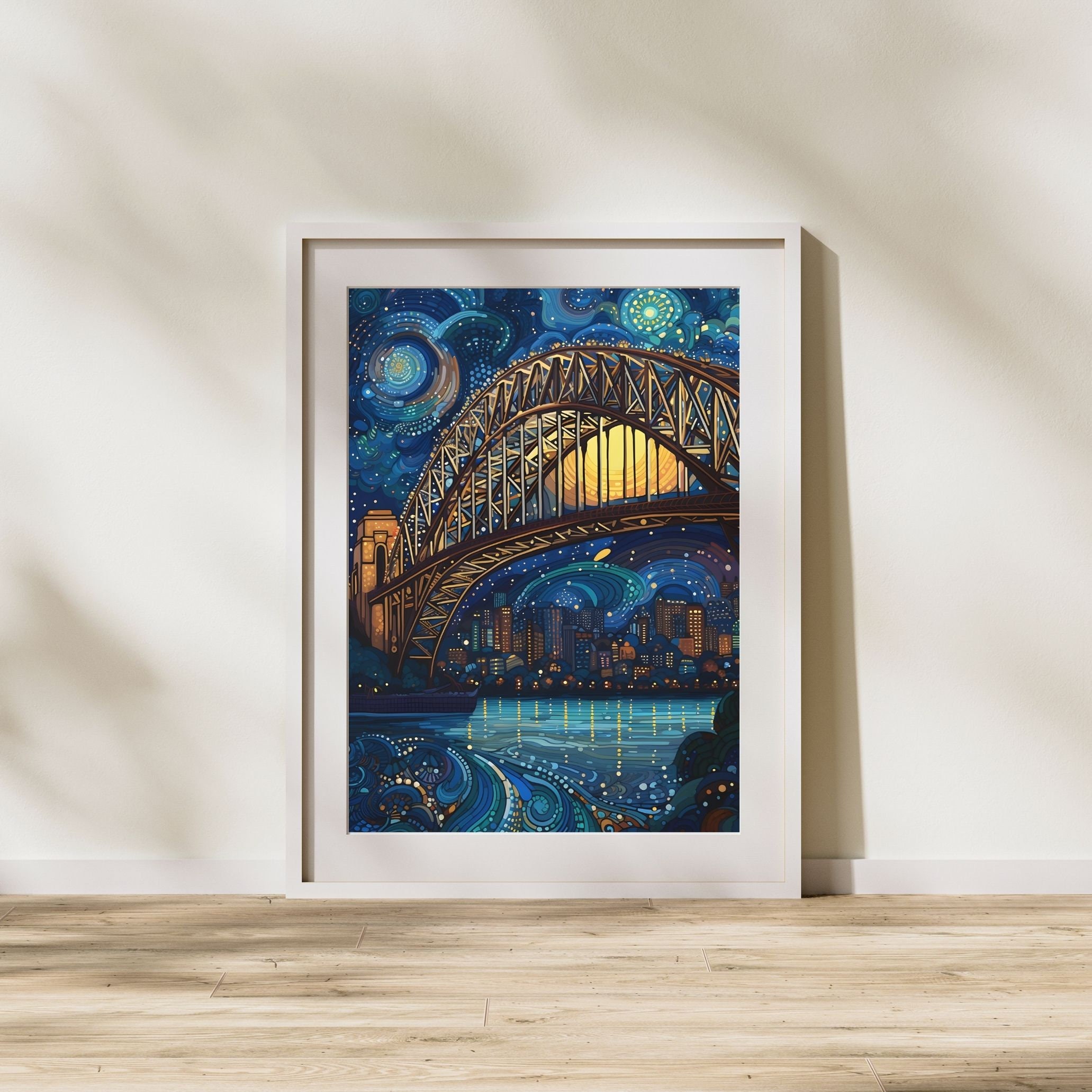 Starry Night at Sydney Harbour Bridge Instant Downloadb - Etsy