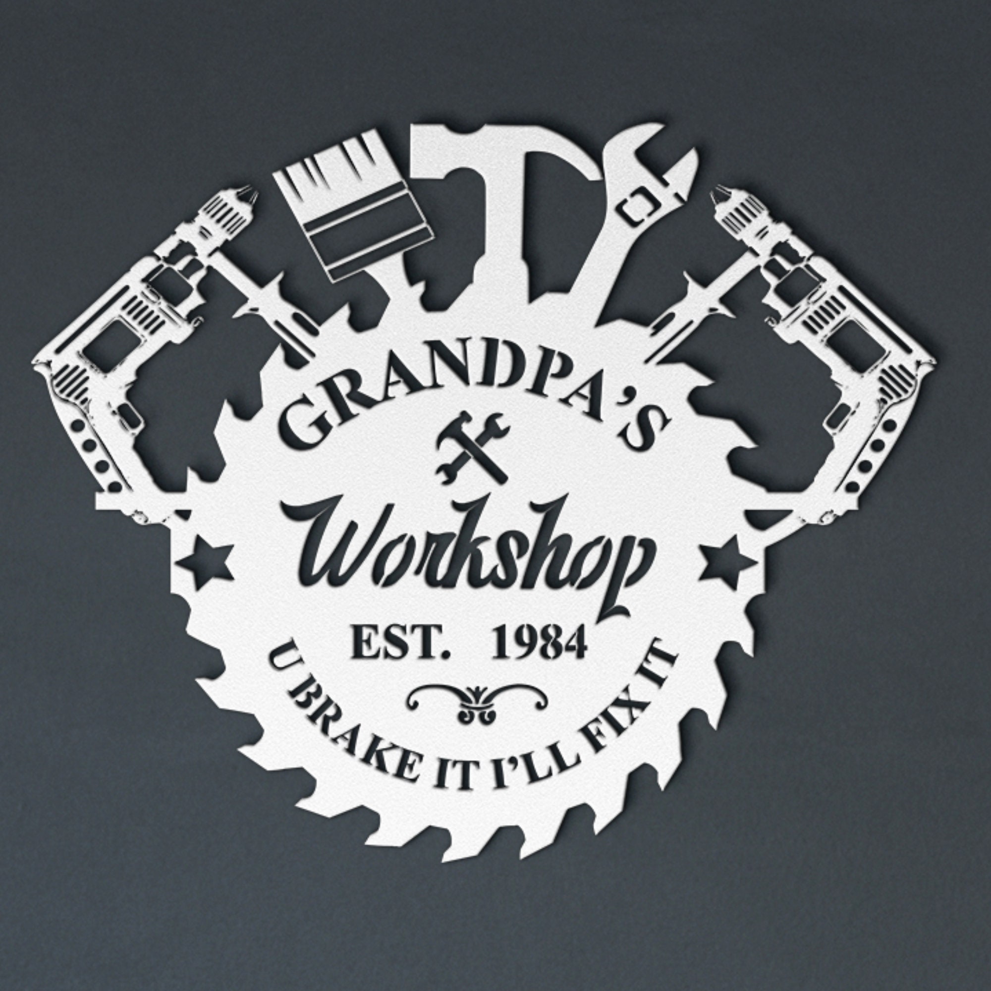 Workshop Metal Sign Custom Workshop Sign Papa's Workshop - Etsy