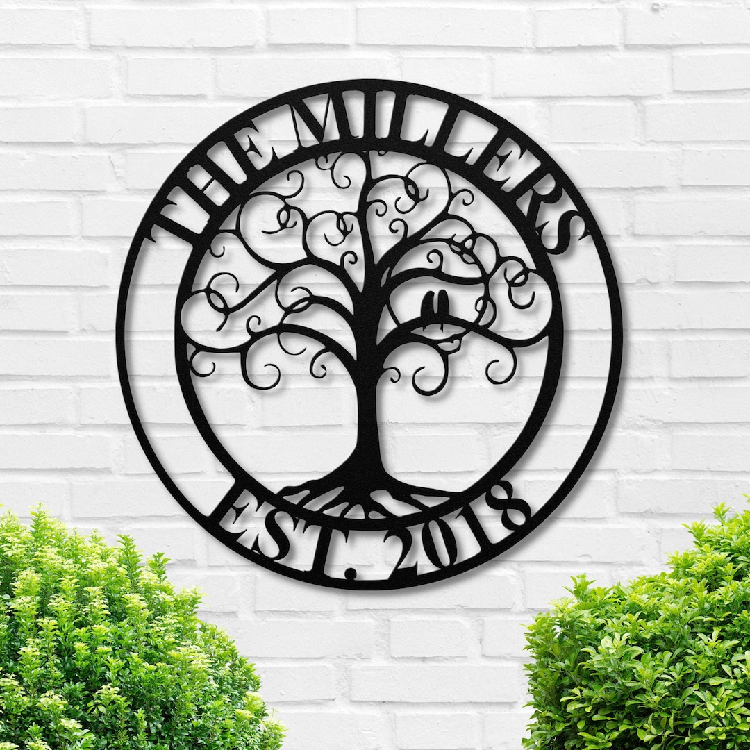 Personalized Family Name Metal Sign, Custom Family Name Monogram, Last ...