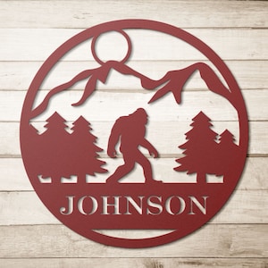 Bigfoot Personalized Family Name Sign, Bigfoot Metal Sign, Custom Metal ...