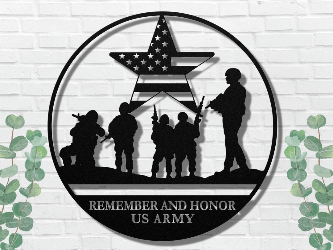 Custom Military Metal Sign, Remember and Honor, Personalized Military ...