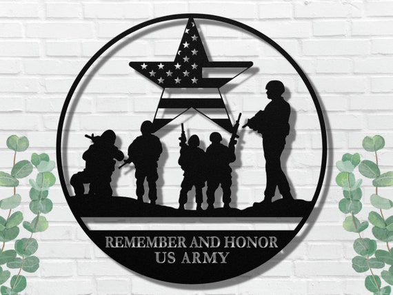 Custom Military Metal Sign Remember and Honor Personalized - Etsy