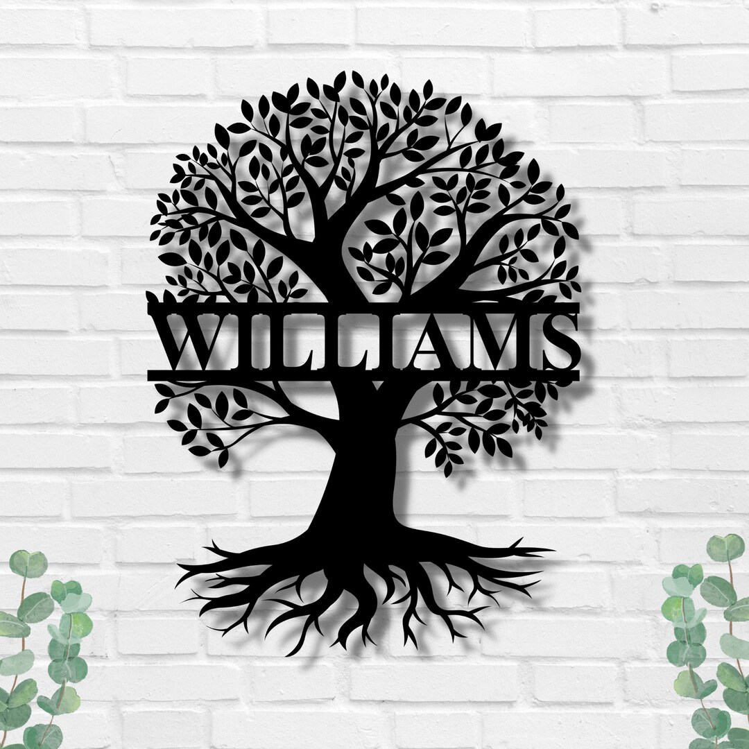 Tree of Life Family Name Metal Sign, Personalized Sign, Metal Name Sign ...