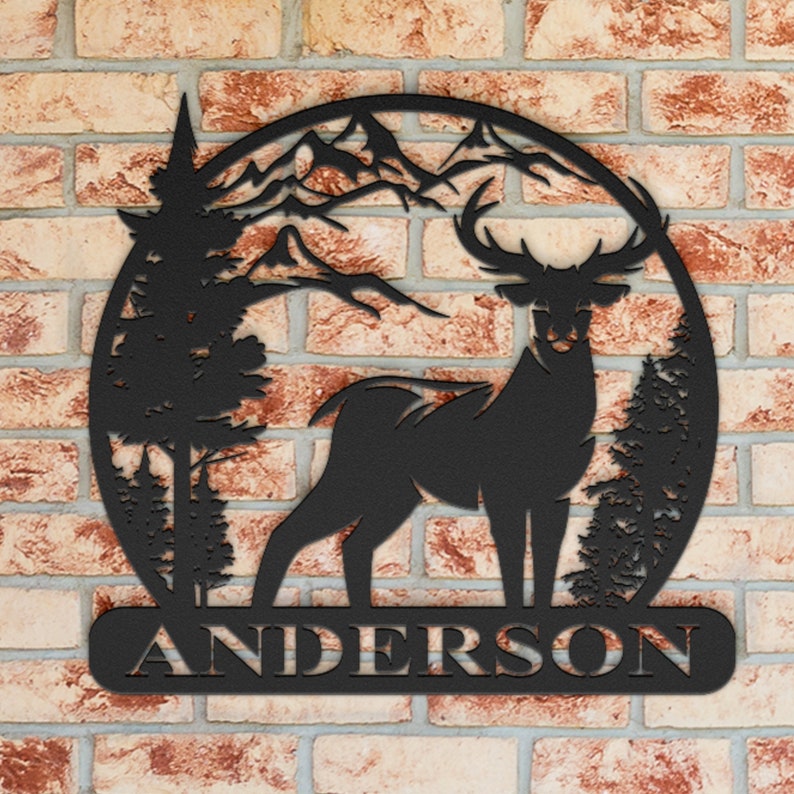 Metal Cabin Signs Personalized Deer Metal Cabin Sign Custom - Etsy