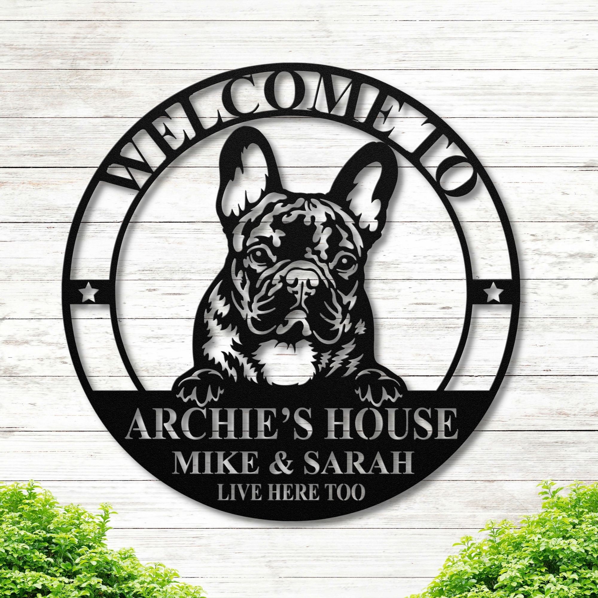 French Bulldog Welcome Metal Sign: Personalized Dog Lover Gift - Etsy