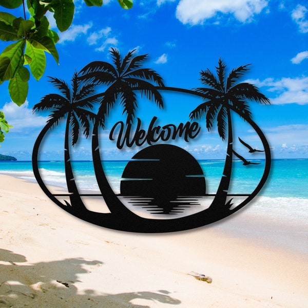 Outdoor Coastal Welcome Sign - Etsy