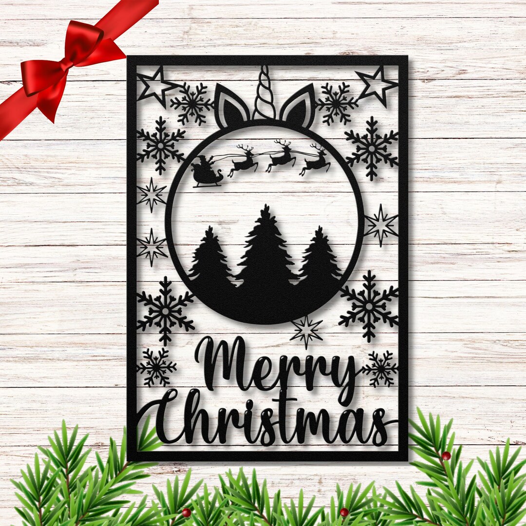 Merry Christmas Metal Wall Decor, Metal Wall Art, Merry Christmas ...