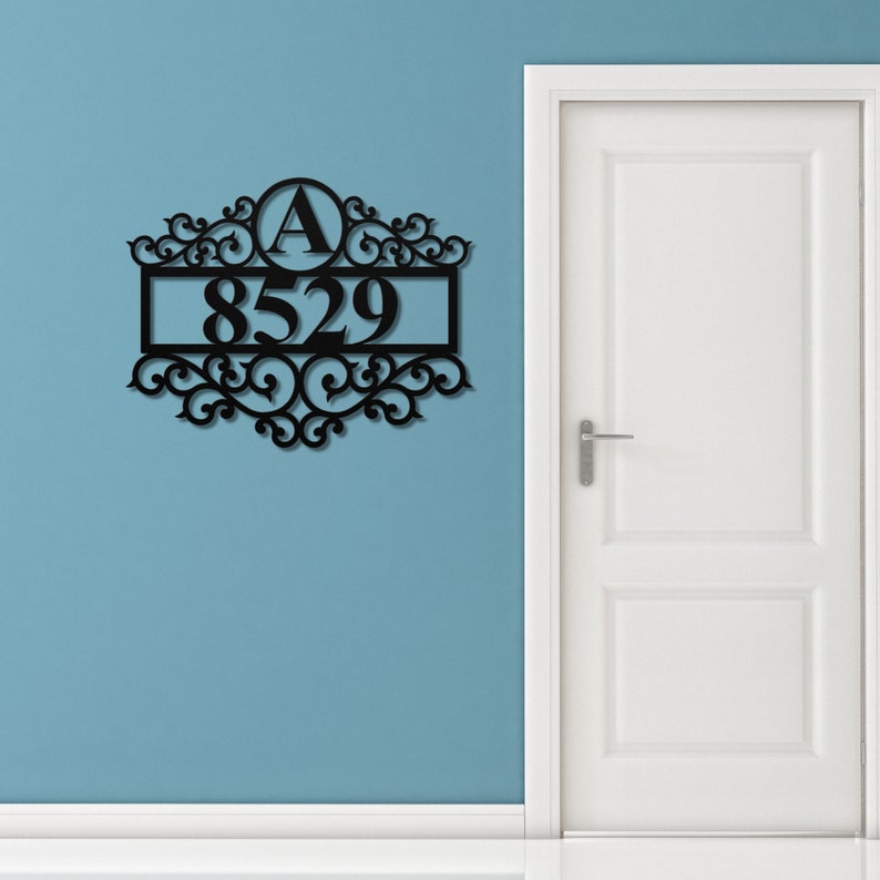 Metal Scroll Sign Front Door Sign Housewarming Gift Address - Etsy