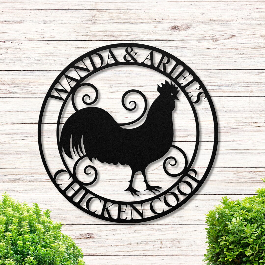 Rooster Metal Sign, Rooster Chicken Decor, Chicken Coop Sign, Hen House ...
