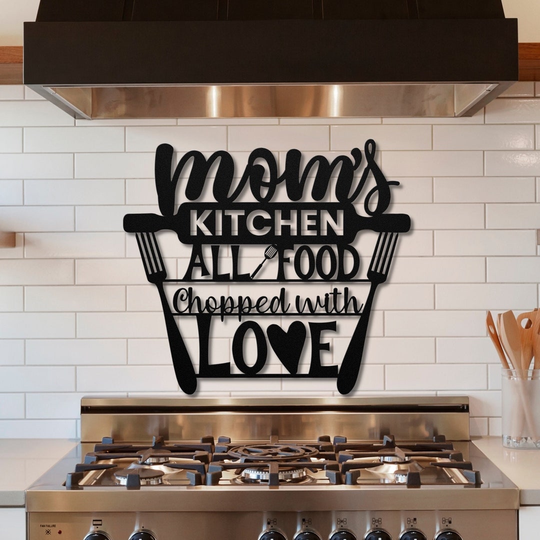 Mom's Kitchen Metal Sign, Gift for Mom, Decorative Wall Art for Mother ...