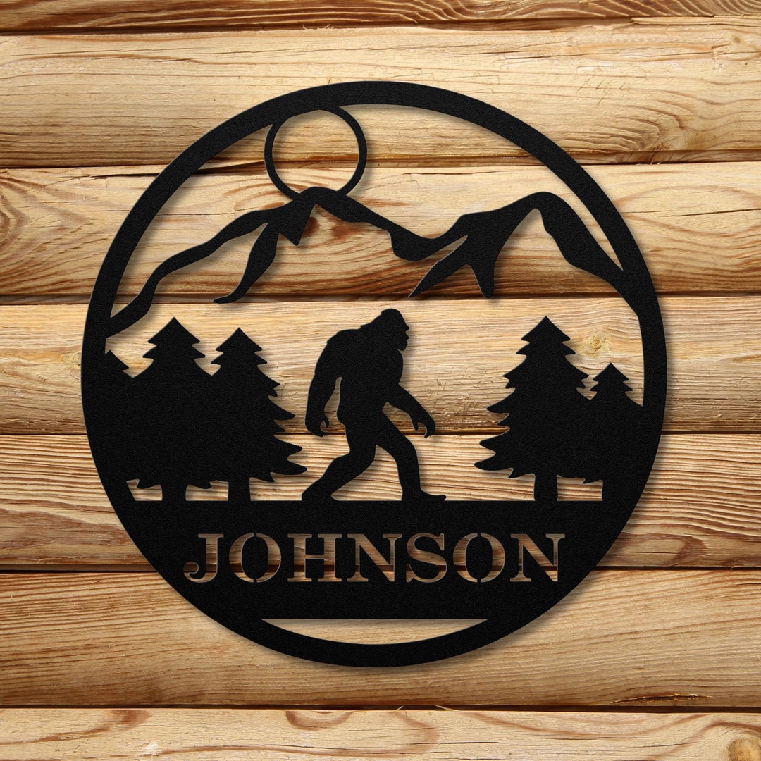 Bigfoot Personalized Family Name Sign, Bigfoot Metal Sign, Custom Metal ...