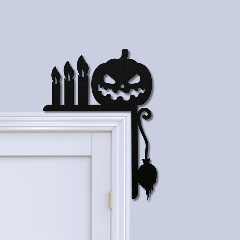Angry Pumpkin Halloween Door Corner Sign Halloween Metal Wall - Etsy