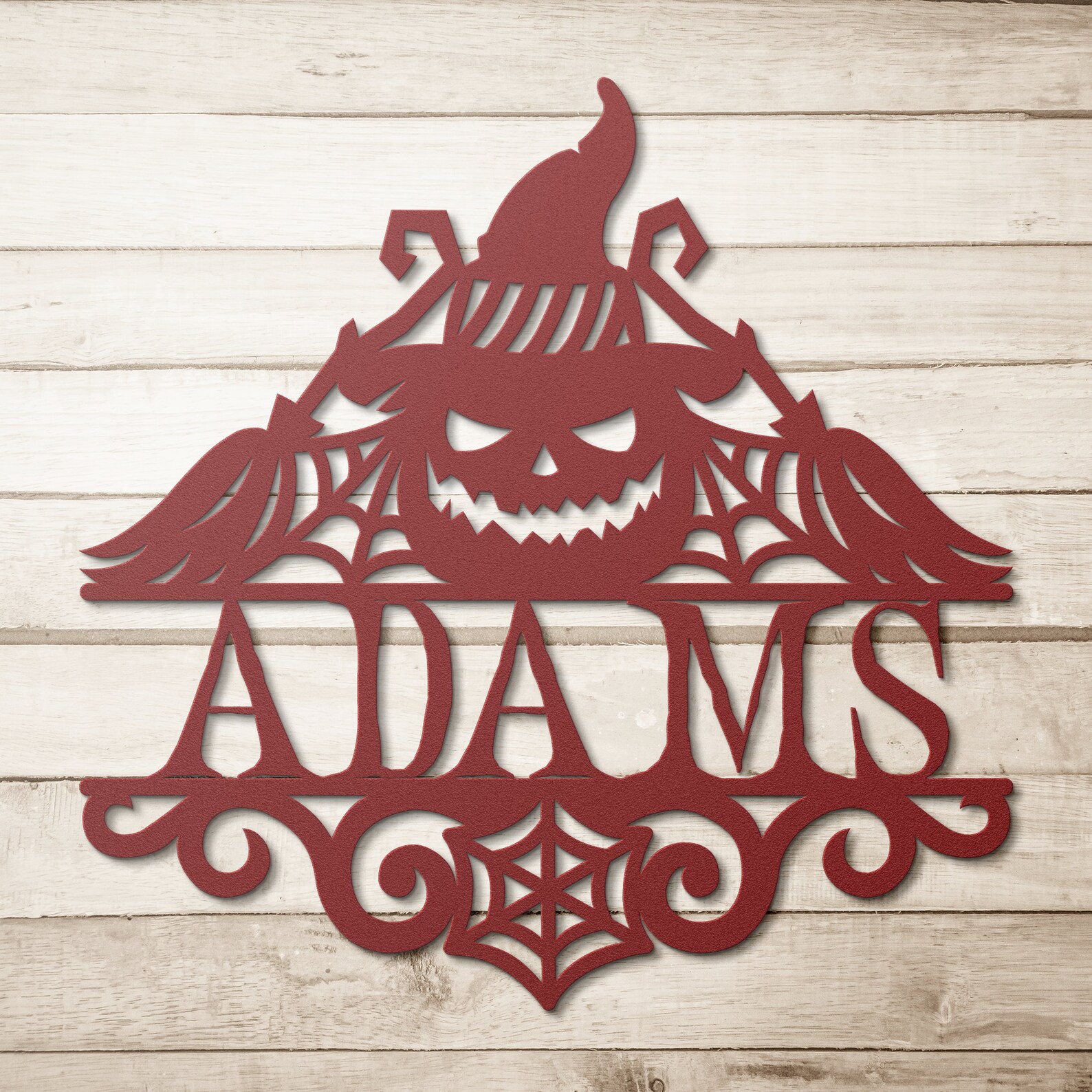 Personalized Halloween Family Name Metal Sign - Custom Spooky Wall Art ...