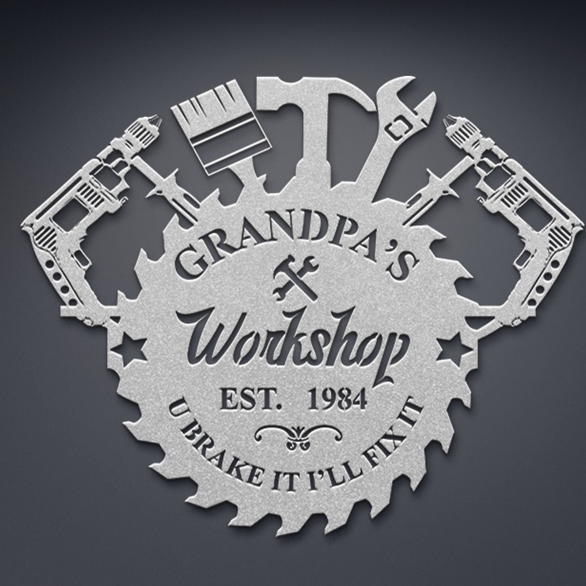 Workshop Metal Sign Custom Workshop Sign Papa's Workshop - Etsy