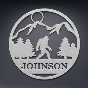 Bigfoot Personalized Family Name Sign, Bigfoot Metal Sign, Custom Metal ...