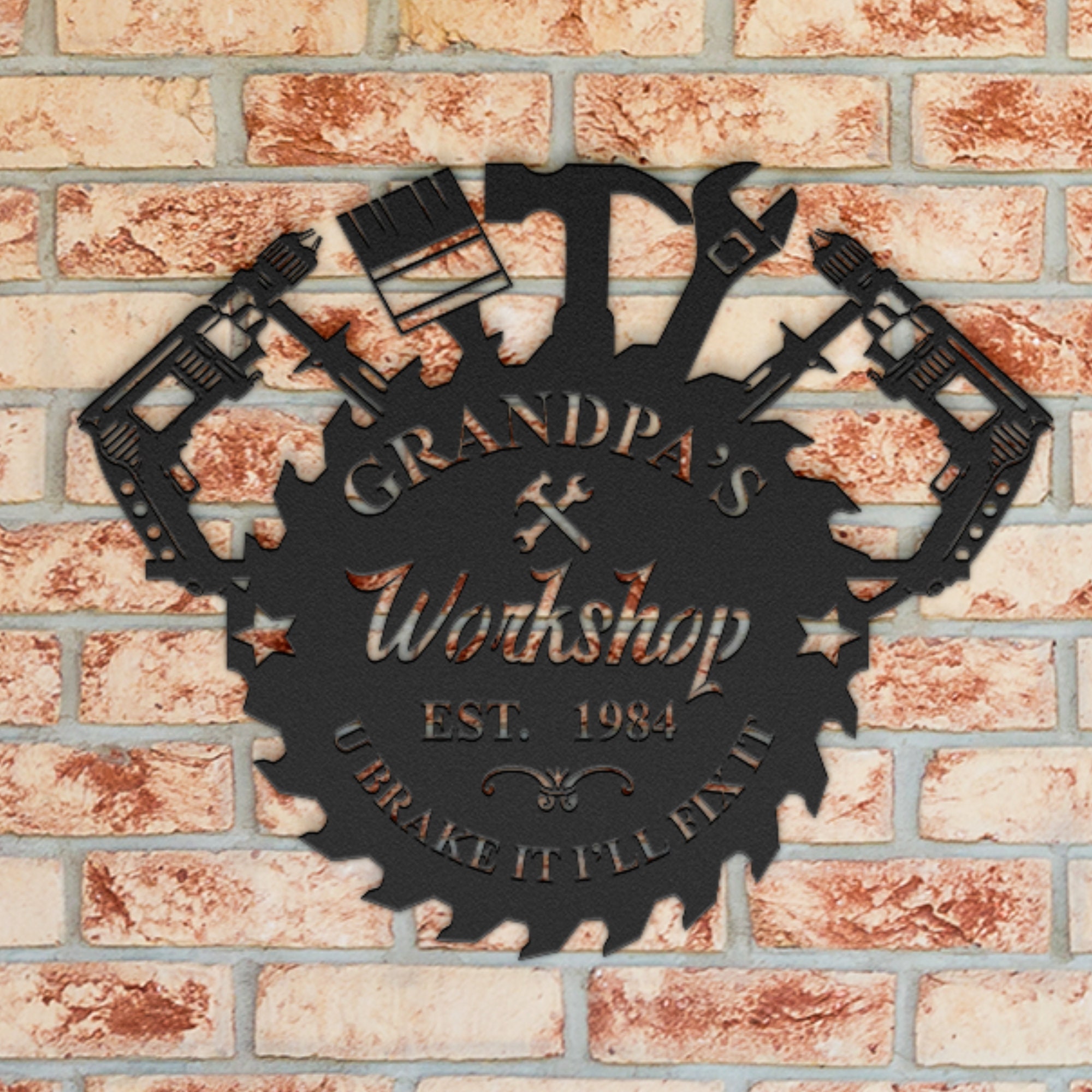 Workshop Metal Sign Custom Workshop Sign Papa's Workshop - Etsy