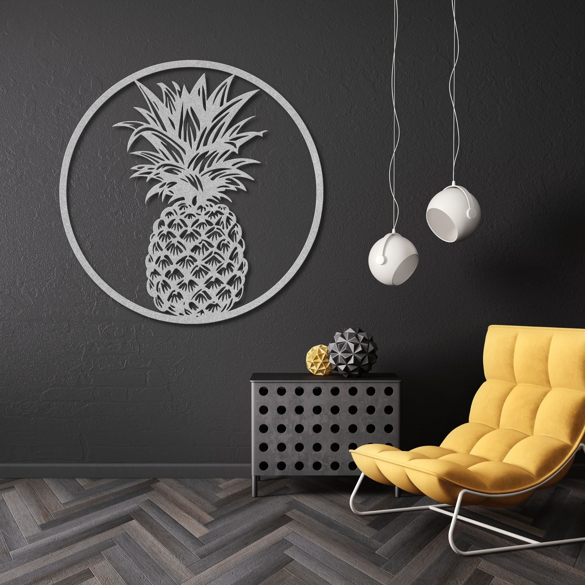 Pineapple Metal Wall Art, Tropical Home Decor, Unique Wall Hanging ...