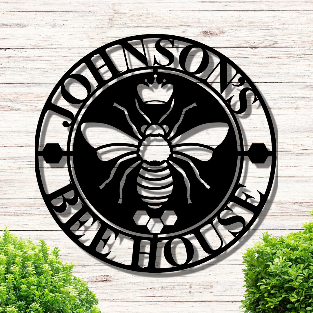 Bee Metal Wall Art, Personalized Metal Bee Sign, Metal Bee Wall Art ...