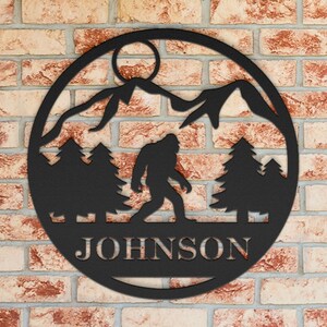 Bigfoot Personalized Family Name Sign, Bigfoot Metal Sign, Custom Metal ...