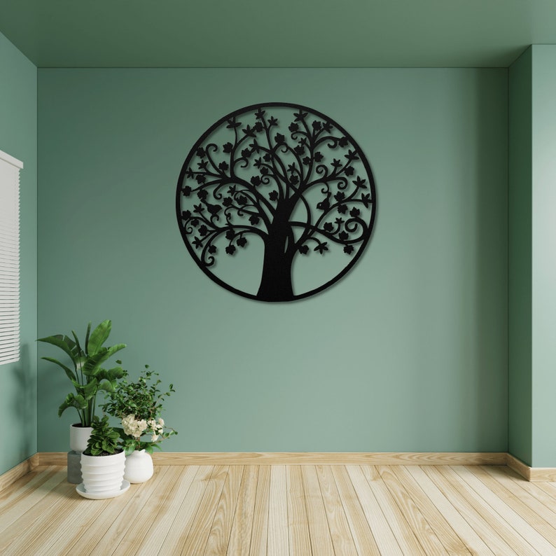 Tree of Life Round Sign Metal Wall Art Tree of Life Tree of - Etsy