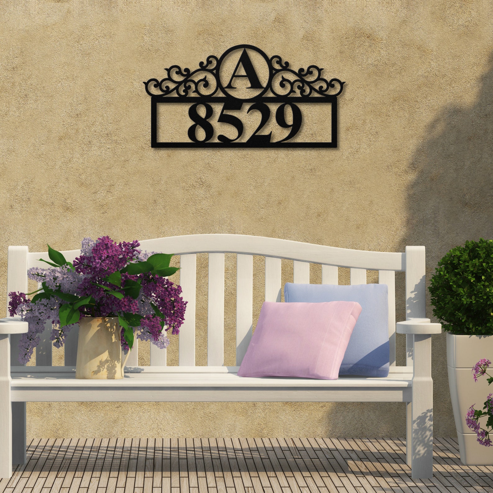 Personalized Scroll House Number Sign Home Address Sign - Etsy