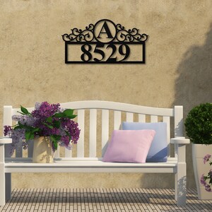 Personalized Scroll House Number Sign, Home Address Sign, Address Metal ...