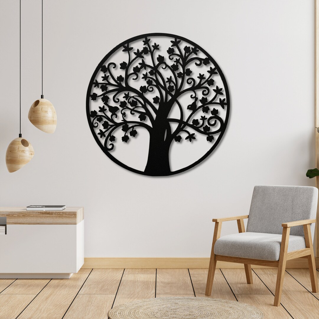 Tree of Life Round Sign, Metal Wall Art Tree of Life, Tree of Life ...