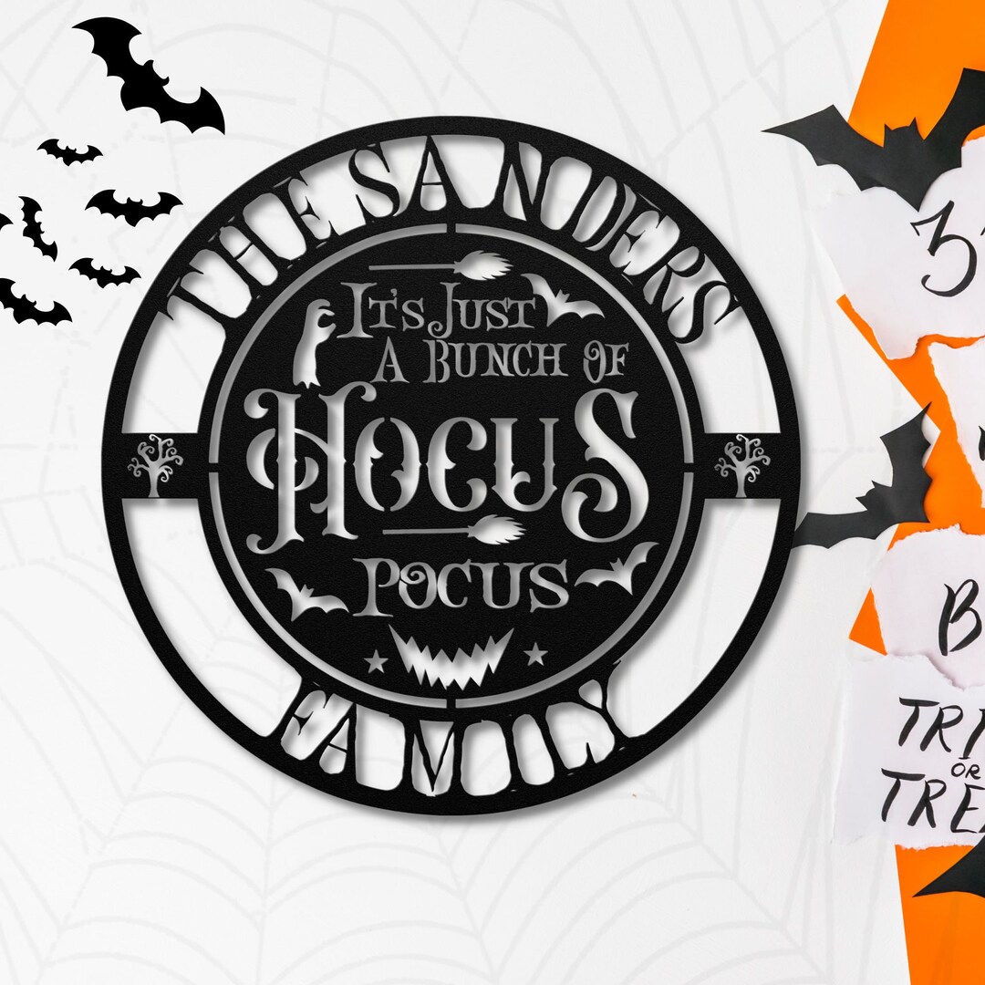 Personalized Family Name Halloween Metal Sign - Customized Spooky ...