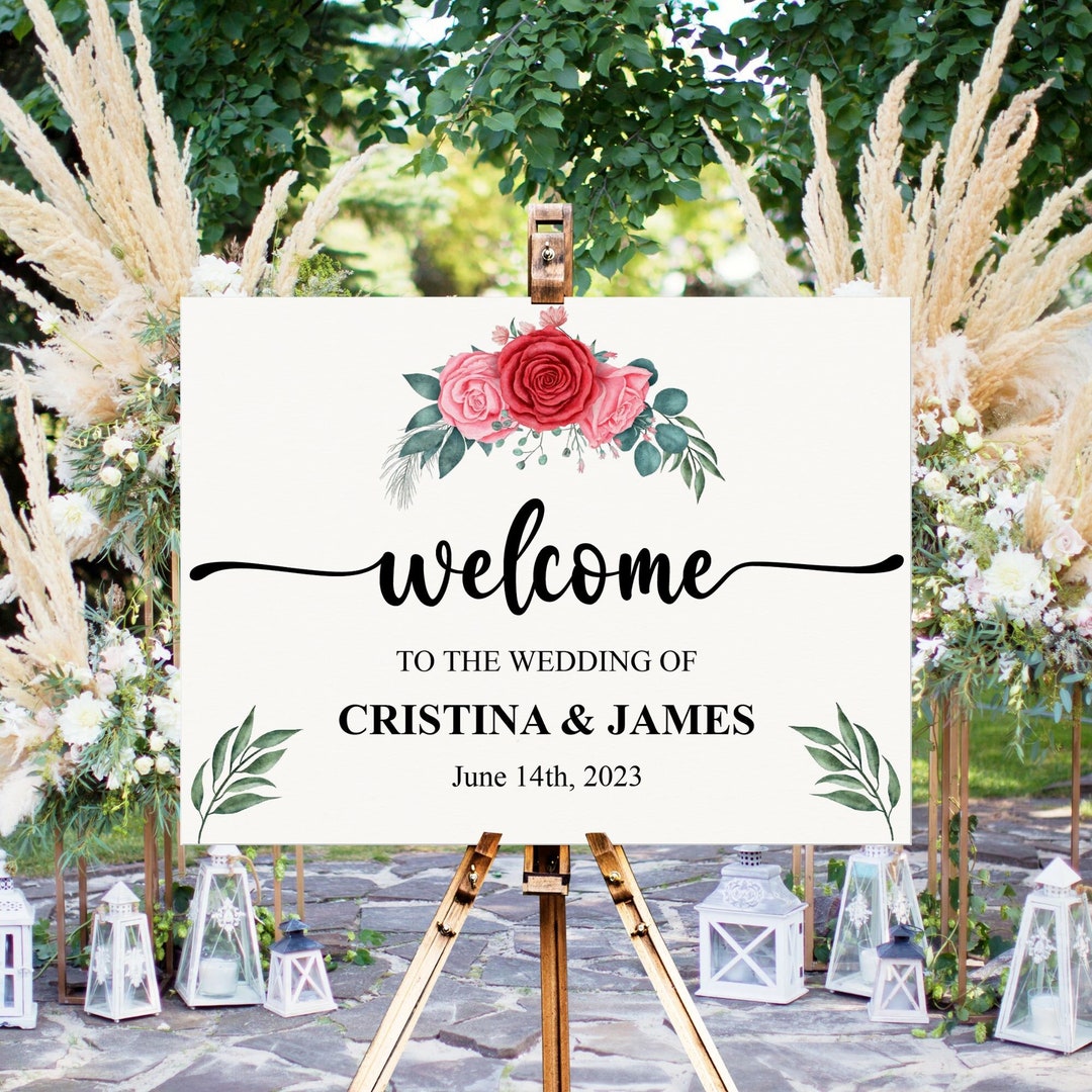 Custom Wedding Welcome Sign - Ceremony Decor - Printed Wedding Board ...