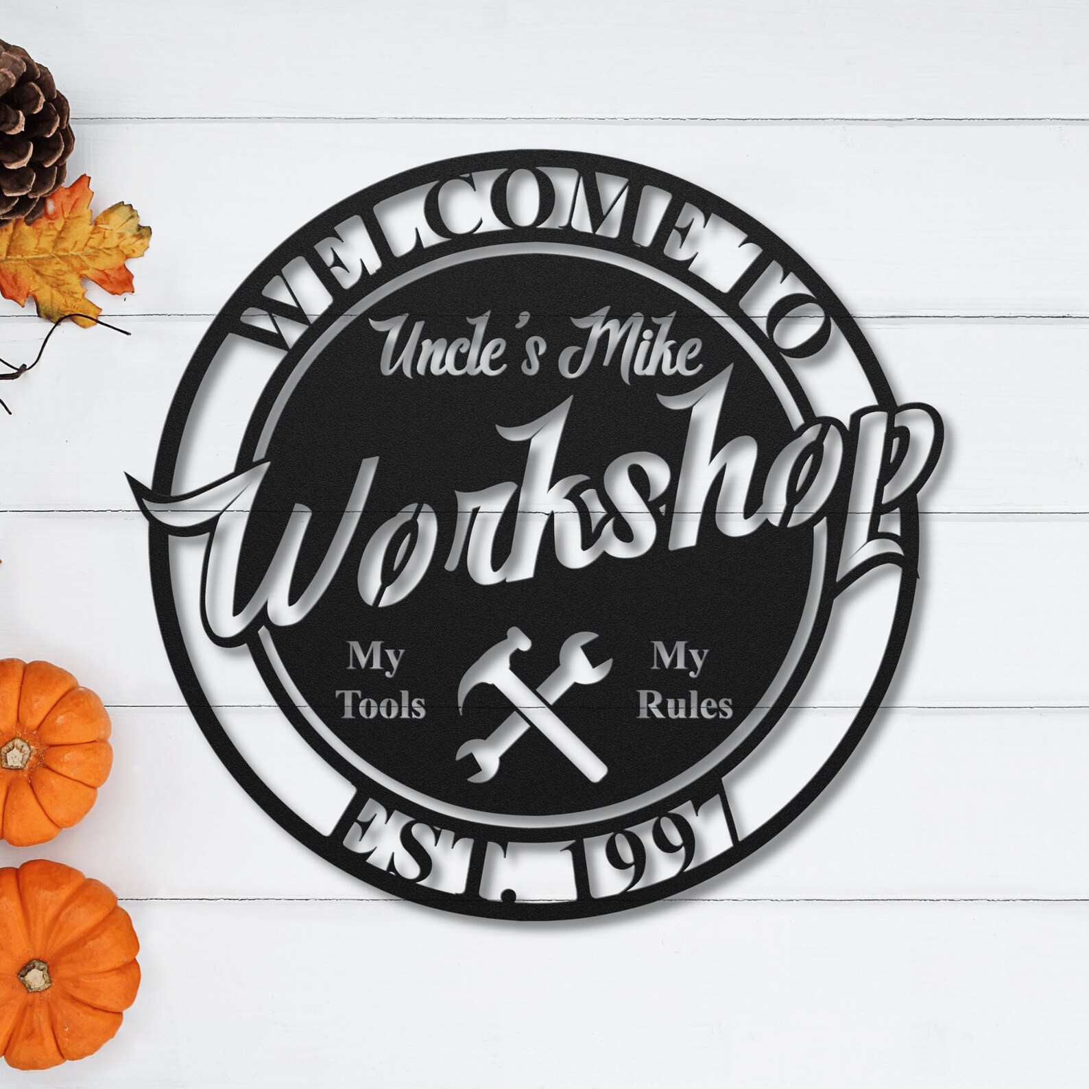 Personalized Workshop Metal Sign, Papa's Workshop Metal Sign, Dads ...