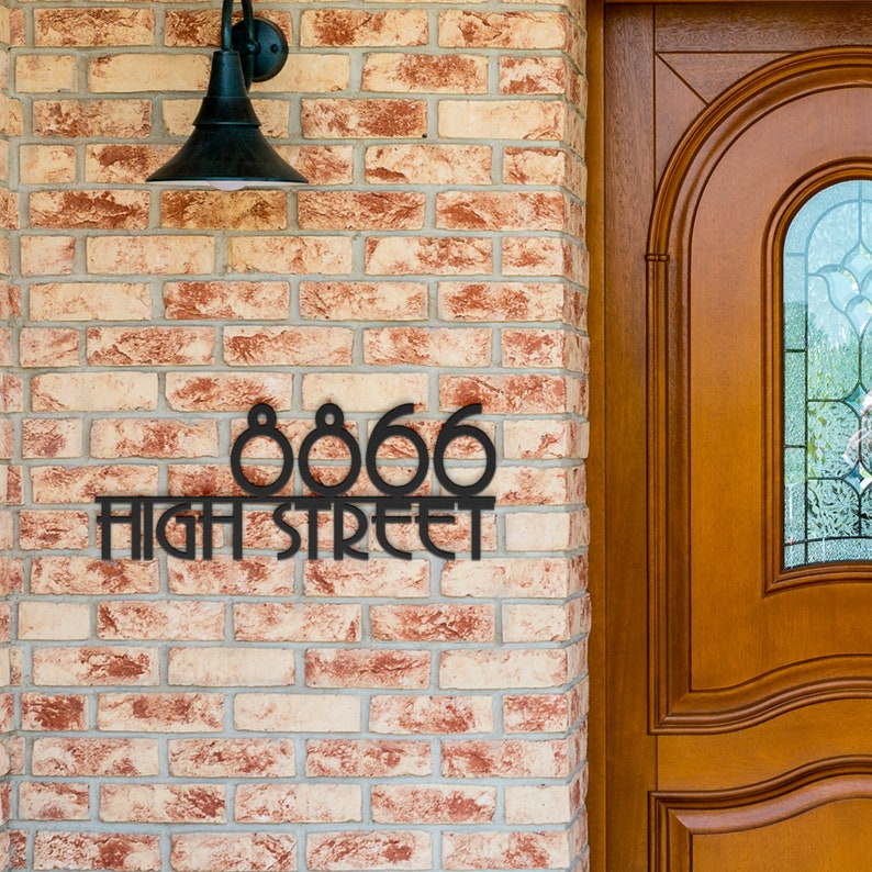 Mid Century Modern Address Sign, Metal House Numbers, Custom Address ...