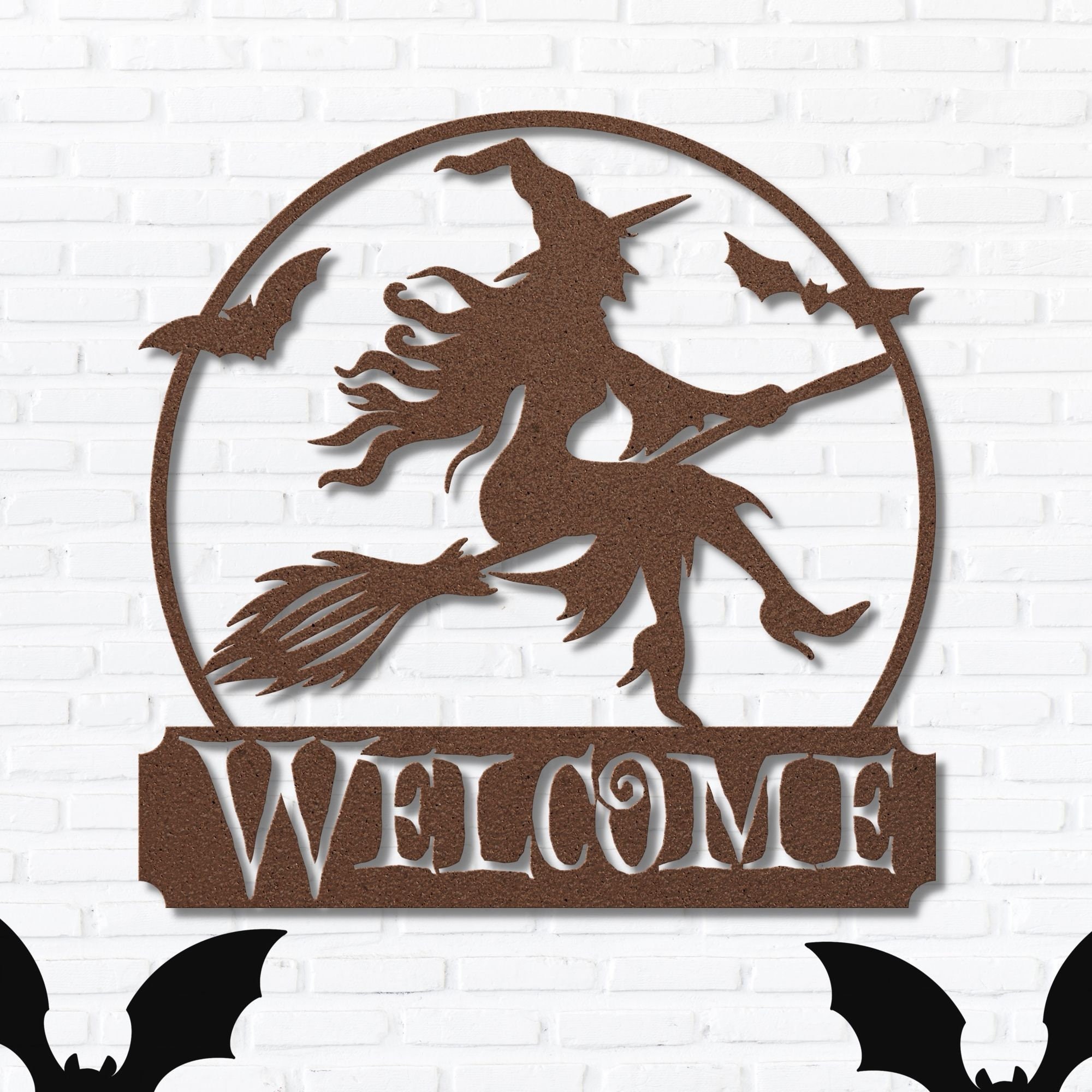 Flying Witch Halloween Welcome Metal Sign Spooky Home Decor - Etsy