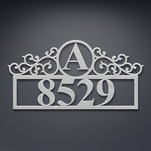 Personalized Scroll House Number Sign, Home Address Sign, Address Metal ...