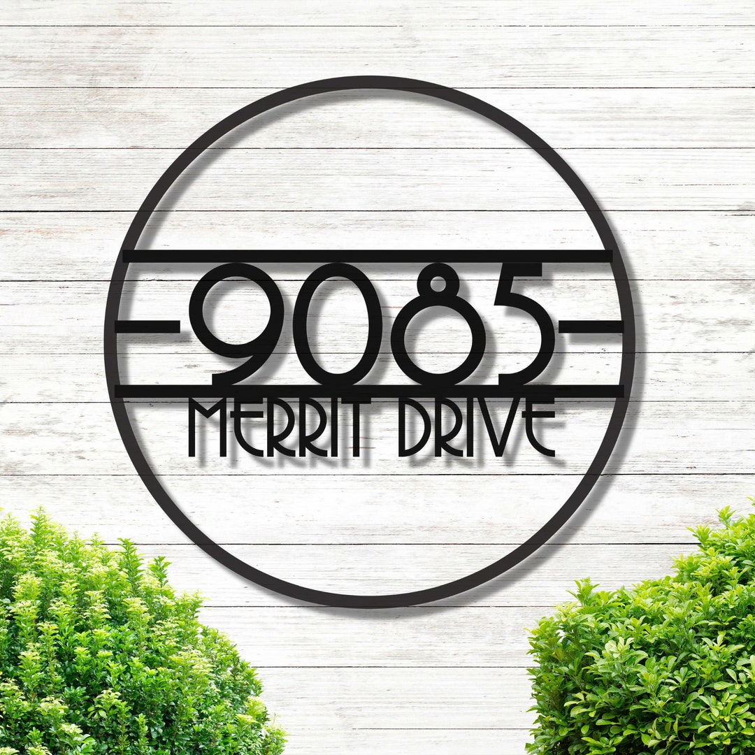 Mid Century Address Sign, Metal House Number Sign, Address Metal Wall ...