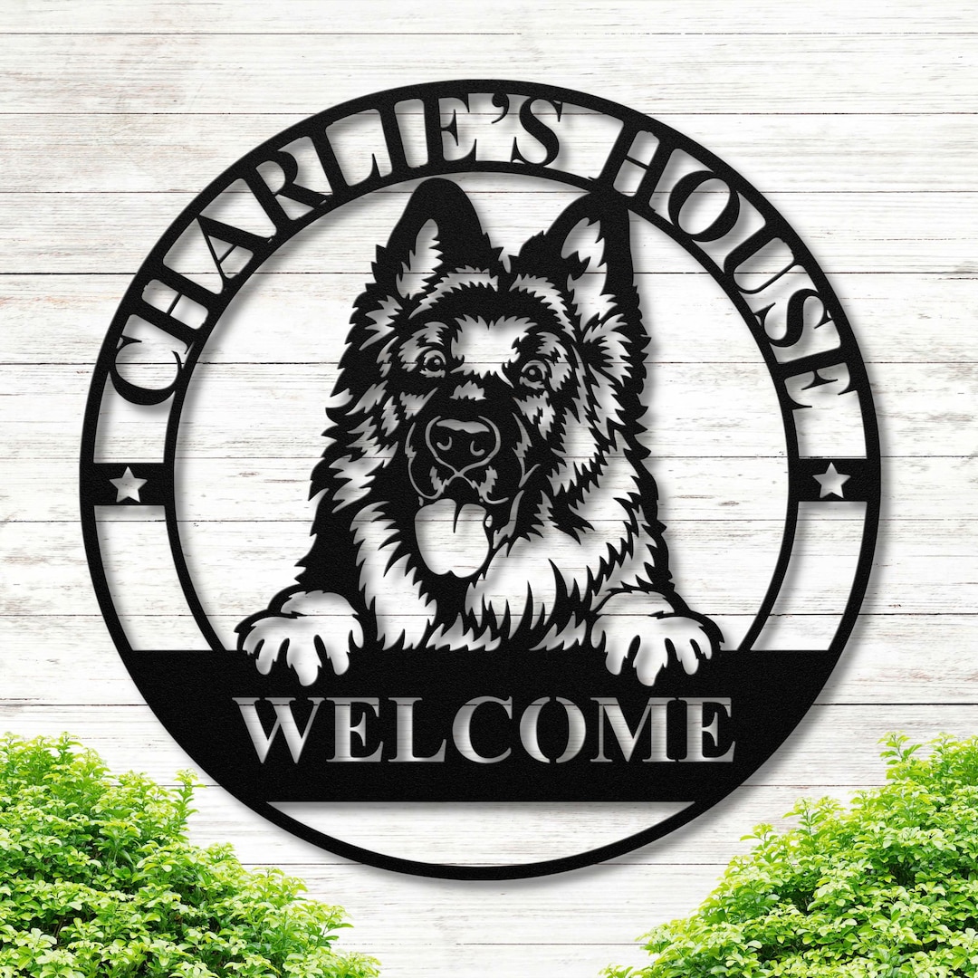 Custom Metal Dog Welcome Sign: Personalized Pet Wall Art - Etsy